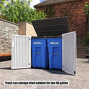 Mrosaa Large Horizontal Storage Sheds,38 cu.ft. Outdoor Storage Box for Garden,Patio and Backyard,Customized Shelves &Lockable(Off White)