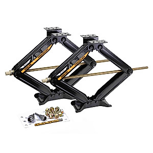 LIBRA 24" 6K lbs RV Trailer Camper Stabilizer Leveling Scissor Jacks w/Dual Power Drill sockets & mounting Hardware Set-Set 2