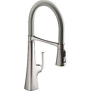 KOHLER K-22061-VS Graze Kitchen Sink Faucet, Vibrant Stainless