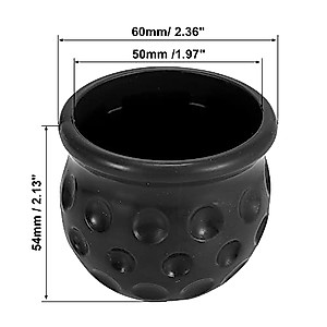 X AUTOHAUX 2pcs Universal Trailer Hitch Ball Cover Waterproof Dustproof 50mm ID Black for Car Truck RV Boat