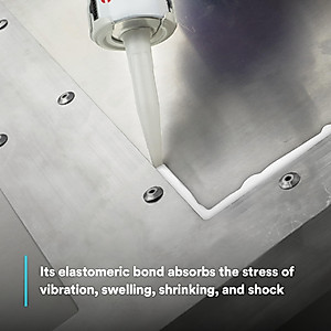 3M Marine Adhesive Sealant 5200 (06500) Permanent Bonding and Sealing for Boats and RVs Above and Below the Waterline Waterproof Repair, White, 10 fl oz Cartridge