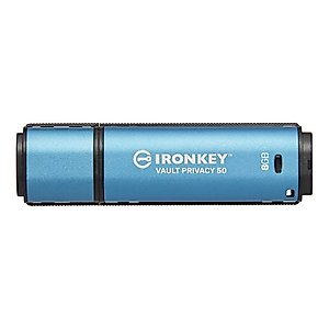 Kingston IronKey Vault Privacy 50 8GB Encrypted USB | FIPS 197 | AES-256bit | BadUSB Attack Protection | Multi-Password Options | IKVP50/8GB