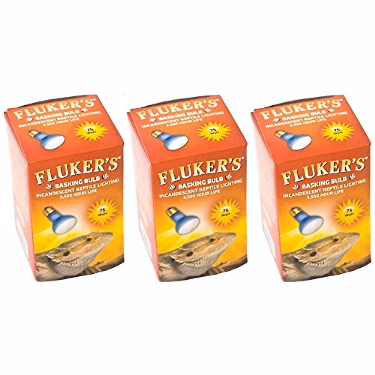 (3 Pack) Fluker's Basking Spotlight Bulbs for Reptiles 75 watt
