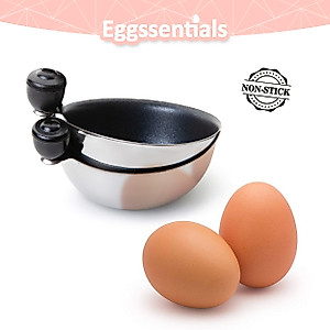 Eggssentials Egg Poacher Replacement Spare Stainless Steel Anti-Stick PFOA Free Individual Removable Poaching Cups (4)