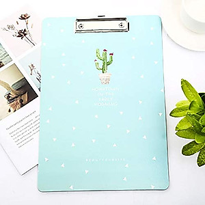 TGRTY Office Supply Clipboard A4 Cute Paper Clipboard Wood Document Folder Pad for Office Supplies Kawaii Writting Exam Clip Board Stationery for School Durable Low Profile Clip (Color : Green 1pc)