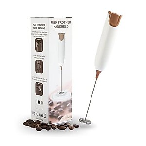 TUCUSA Original Portable Drink Mixer│Milk Frother Handheld │Hand Blender│Electric Whisk for Home & Kitchen │Milkshake Maker│Frother for Coffee, Chocolate, Cappuccino, Latte, Matcha. (CREAM)