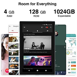 NOVOJOY NVCP20Pro 10.1-inch 1280x800 IPS HD Touchscreen Tablet with 4GB RAM, 128GB ROM, Bluetooth Keyboard, Mouse, and Protective Cover - Black