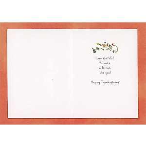 American Greetings Sparkling Swirls, Grapes and Leaves: Most Grateful Thanksgiving Card for Friend