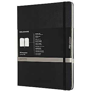 Moleskine PRO Notebook, Hard Cover, XL (7.5" x 9.5") Professional Project Planning, Black, 192 Pages