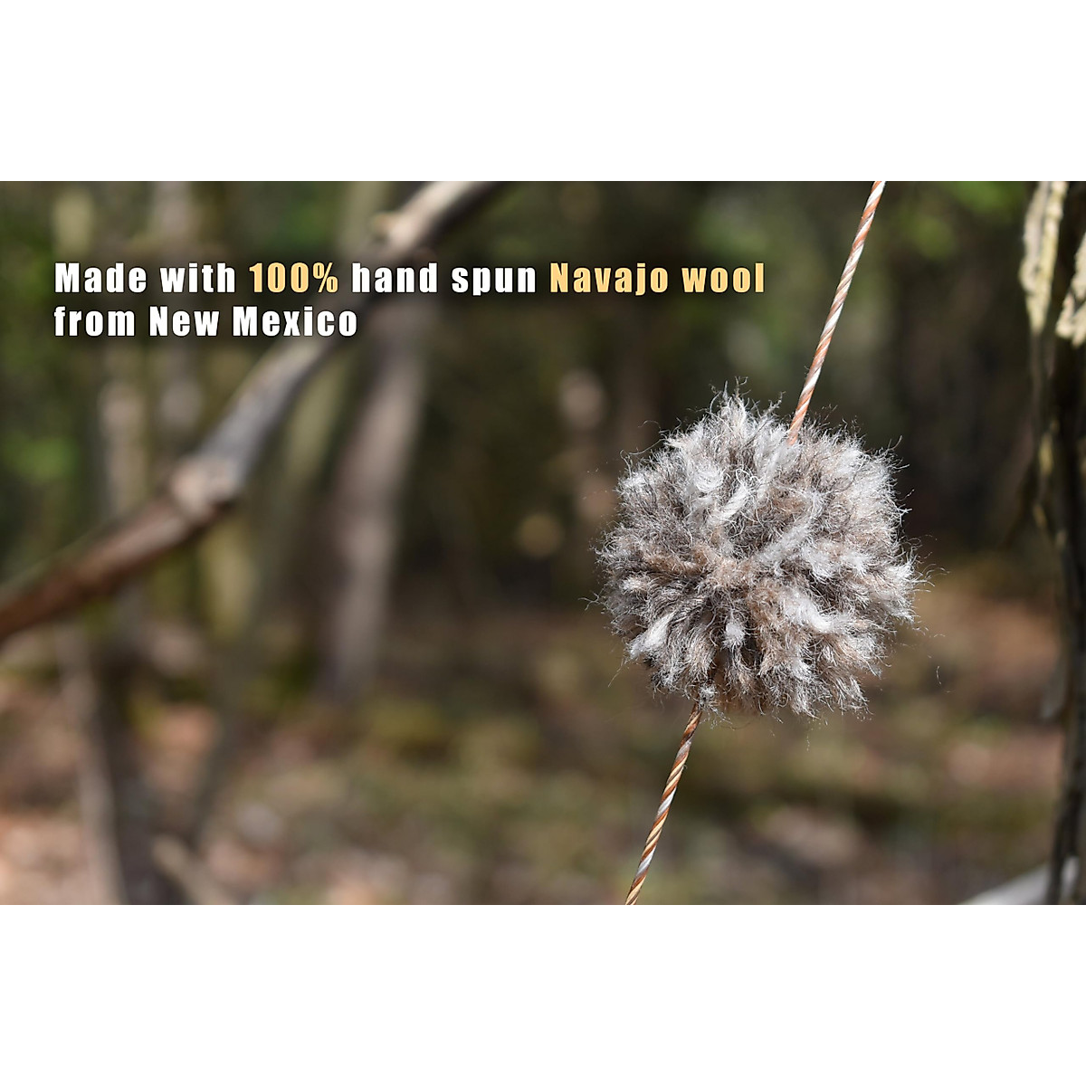 Standing Wolf Ultimate Navajo Wool Bow String Silencer Combo Pack (4 Pieces) | Traditional Archery Recurve Bowstring Silencer | Stick On Limb Noise Dampeners