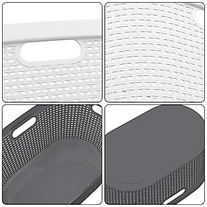 Aninhao 4-Pack 40 L Plastic Laundry Storage Basket, Large Clothes Hamper Basket with Cutout Handles