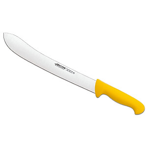 Arcos Butcher Knife 12 Inch Nitrum Stainless Steel and 300 mm blade. Professional Cooking Knife For Cutting Meat, Fish and Vegetables. Ergonomic Polyoxymethylene Handle. Series 2900. Color Yellow