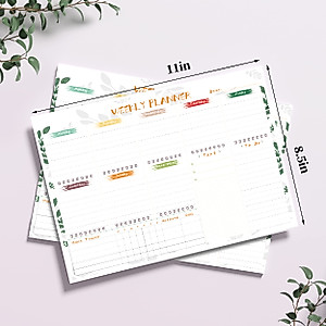 Weekly Planner Notepad - Undated Tear-Off Desk Notepad for To Do List, Notes and Habit Tracker -52 Thick Pages Weekly Calendar for Work Goals Daily Schedule, 8.5 x 11”