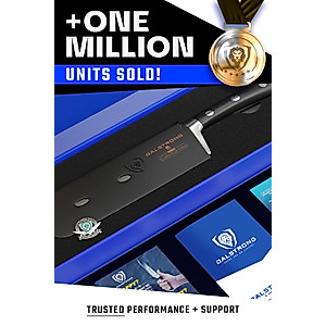 Dalstrong Nakiri Asian Vegetable Knife - 7" - Gladiator Series - Forged German High Carbon Steel - Black G10 Handle Kitchen Knife - Sheath Included - NSF Certified