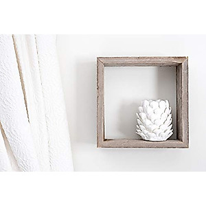 BarnwoodUSA Rustic Shelves, Square Floating Wood Shadowbox, Home Decor, Set of 3 (Natural Weathered Gray)