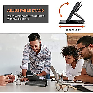 for Samsung Galaxy A54 5G Case and Tempered Glass Screen Protector, PU Leather Flip Cover Wallet Phone Case Protector [Full Protection] [Card Slots] [Kickstand] for Samsung Galaxy A54 5G, Black