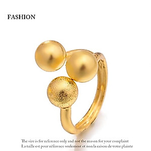 Dubai France 24K Bead Round Gold Color Rings Dubai Rings for Women Twist African Round Party Wedding Gifts Rings Gift