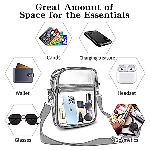 GXXYLGS Clear Purses for Women Stadium Clear Bag Clear Bag Stadium Approved Clear Purse Clear Stadium Bag Clear Crossbody Bag Stadium Bag Concert Bag Clear Crossbody Bag Stadium Approved (grey)