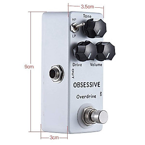 Moskyaudio Mini Obsessive Overdrive Effect Pedal with True Bypass Switch