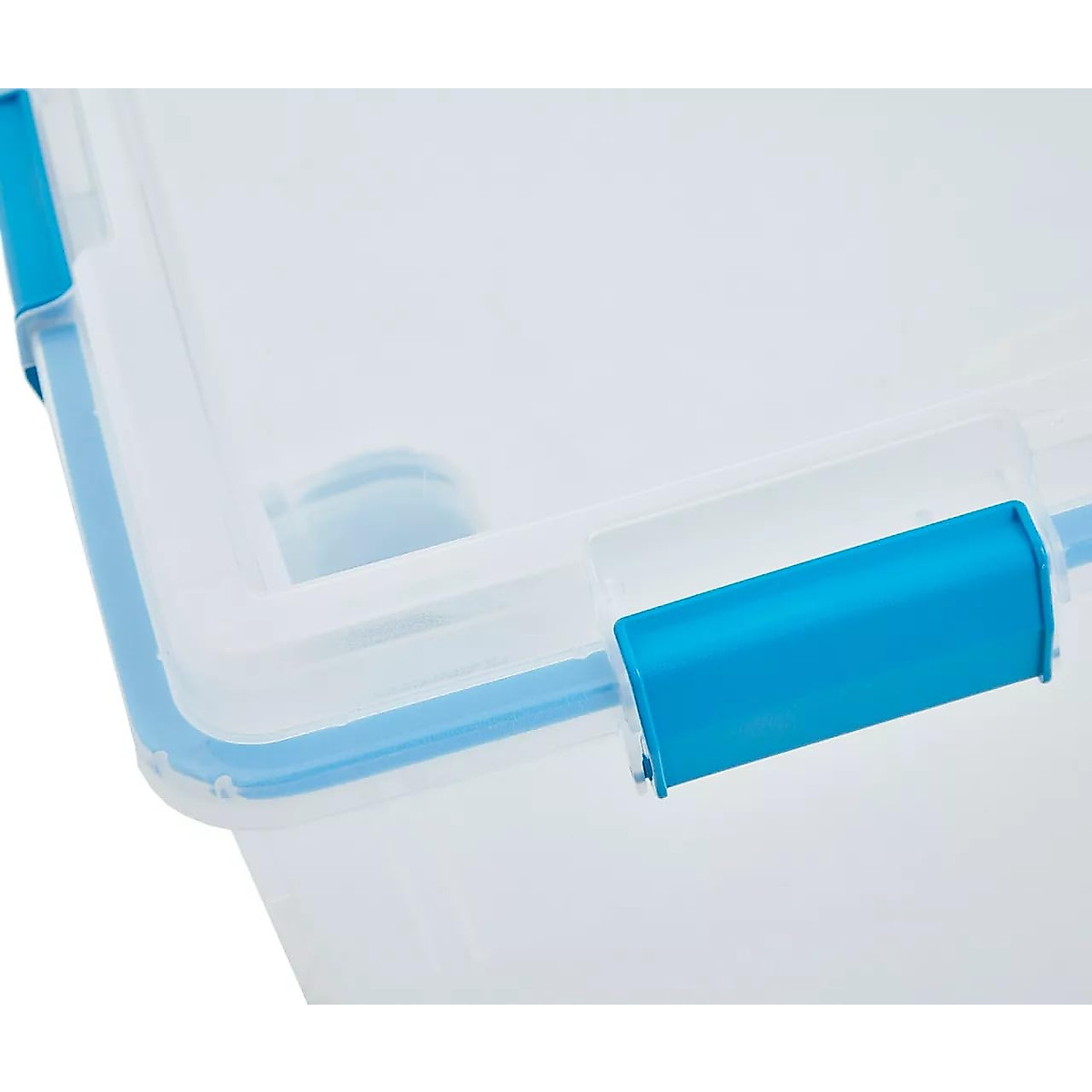 Plexon Wheeled Gasket Box, Latches Locking, Plastic, Blue, Ergonomic Handle, 120 qt, 16.75 in. H X 19.62 in. W X 30.25 in. D, Made in USA
