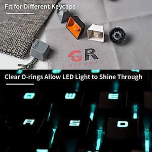 Griarrac Mechanical Keyboard O Ring Switch Dampener with Keycap Puller Remover Brush Accessory Bag, for Cherry MX Kailh Box Gateron 40A-L (150pcs)