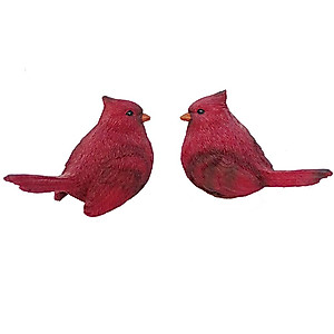 Cardinal Figurines Red Cardinal Bird Statue Figures for Home Decor and Cardinal Gifts(Set of 2)