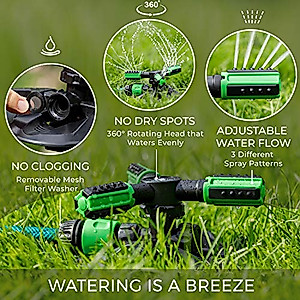 CARPATHEN Garden Sprinkler 360 Rotating - Sprinklers for Yard - Perfect as DIY Irrigation Sprinkler System for Large Area - Lawn Sprinkler That Easily Connects to Your Garden Hose