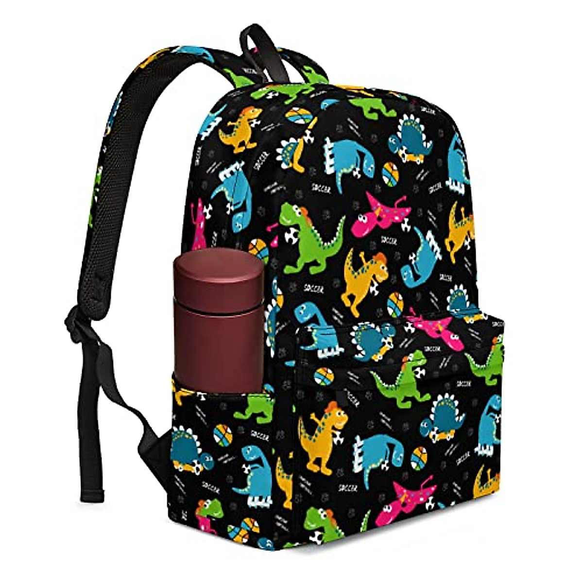 Dinosaur Fashion Backpack Casual 17 Inch Bookbag,Cute Lightweight Daypack Laptop Backpack for Teen/Boys/Girls