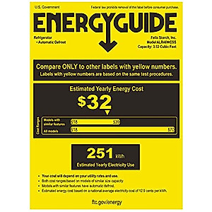 Summit Appliance ALR46WCSS 20" Wide Built-In All-Refrigerator, ADA Compliant, Adjustable Thermostat, 3.53 cu.ft Capacity, Automatic Defrost, Temperature & Open Door Alarms, Interior Light