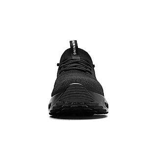 FefiYo Mens Air Athletic Running Tennis Shoes Non Slip Lightweight Sport Gym Jogging Walking Sneakers Black 10.5