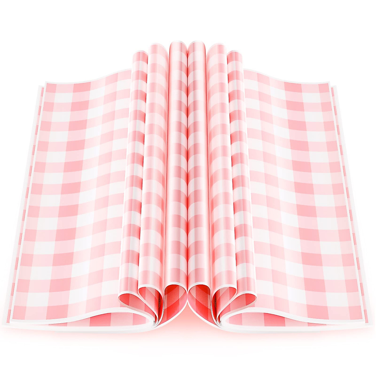 150 Pcs Wax Paper Sheets for Food Deli Papers Pink Checkered Sandwiches Paper Greaseproof Disposable Wrapping Paper for Sandwich Picnic Basket Liner Easter Birthday Baby Shower Party Supplies