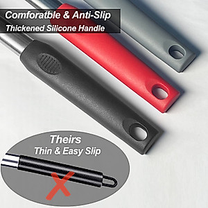 Silicone Spatula and Cooking Spoon,5 Pack Non-Stick Cooking Utensils for Kitchen，Heat Resistant Solid & Slotted Spoons and Spatulas, Stainless Steel Handle Coated with Silicone,Black