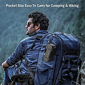 5000mAh Emergency Weather Radio with Bluetooth Speaker, Waterproof Hand Crank Digital NOAA AM FM Weather Radio, Solar Radio with Flashlight, Cell Phone Charger, Compass, Camping Survival Gear