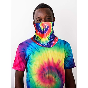 9 Pieces Hippie Tie Dye Bandana Headband Hippie Costume Set Hippie Non Slip Head Tie Hippie Neck Gaiter Gay Pride Rainbow Sun Protection Face Mask Balaclava for 60s 70s Hippie Accessories