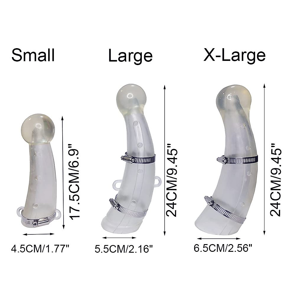 QIQIRO Large Size Silicone Goats Calf Cattle Bull Cow Big Horn Cover Anti-Fight Protective Cover Cow Horn Protector Round Cornered With 4 Clamps(Large Size 9.45''X2.16'')