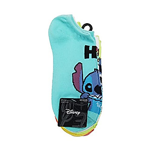 Disney womens Lilo & Stitch 5 Pack No Show Casual Sock, Multi, 9 11 US
