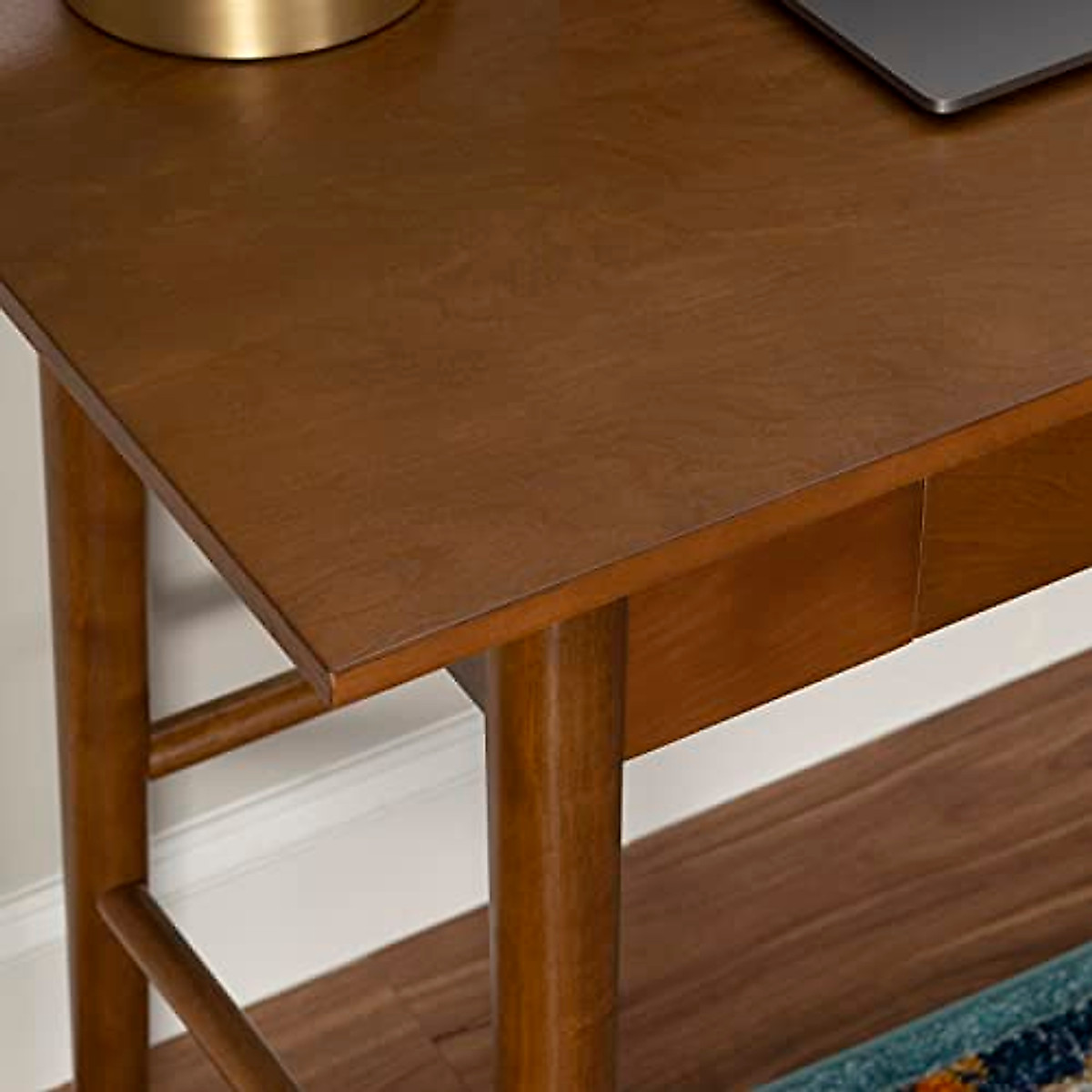 Linon Melissa Mid-Century Walnut Desk, 42" W x 19" D x 30" H