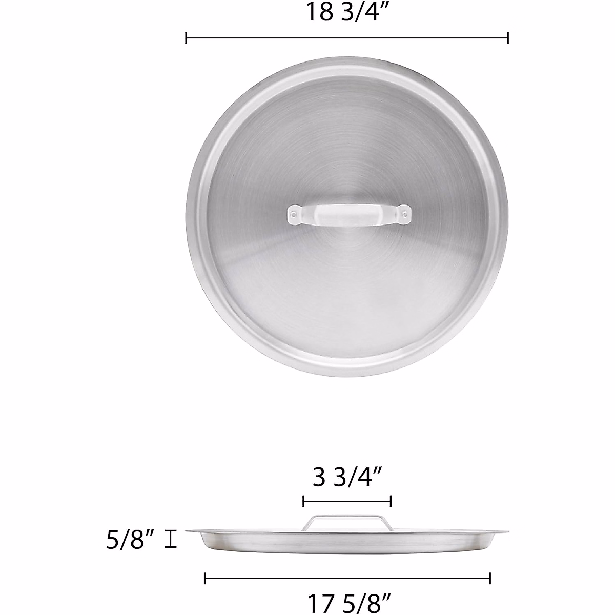 TrueCraftware- 40 Quart Aluminum Sauce Pot Lid 18-3/4" Diameter x 5/8" Thickness– Cooking Sauce Pot Lid Multipurpose Sauce pot Cover Simmering Pot Lid Cookware for Home Kitchen or Restaurant
