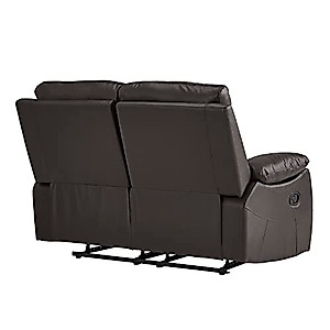 Lexicon Farmington Wall-Hugger Manual Double Reclining Loveseat, Brown