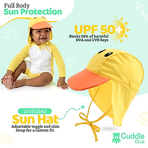 Cuddle Club Baby and Toddler One-Piece Swimsuit | UPF 50+ All-Day UV Protection Infant Sunsuit