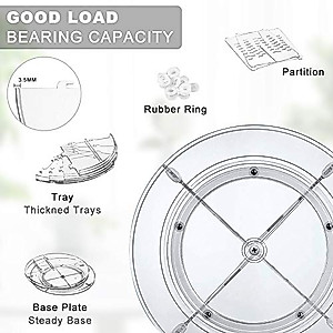 sanipoe 360 Spinning Makeup Organizer, Lazy Susan Rack Cosmetic Carousel Storage Shelf, Great for Countertop and Bathroom, Clear