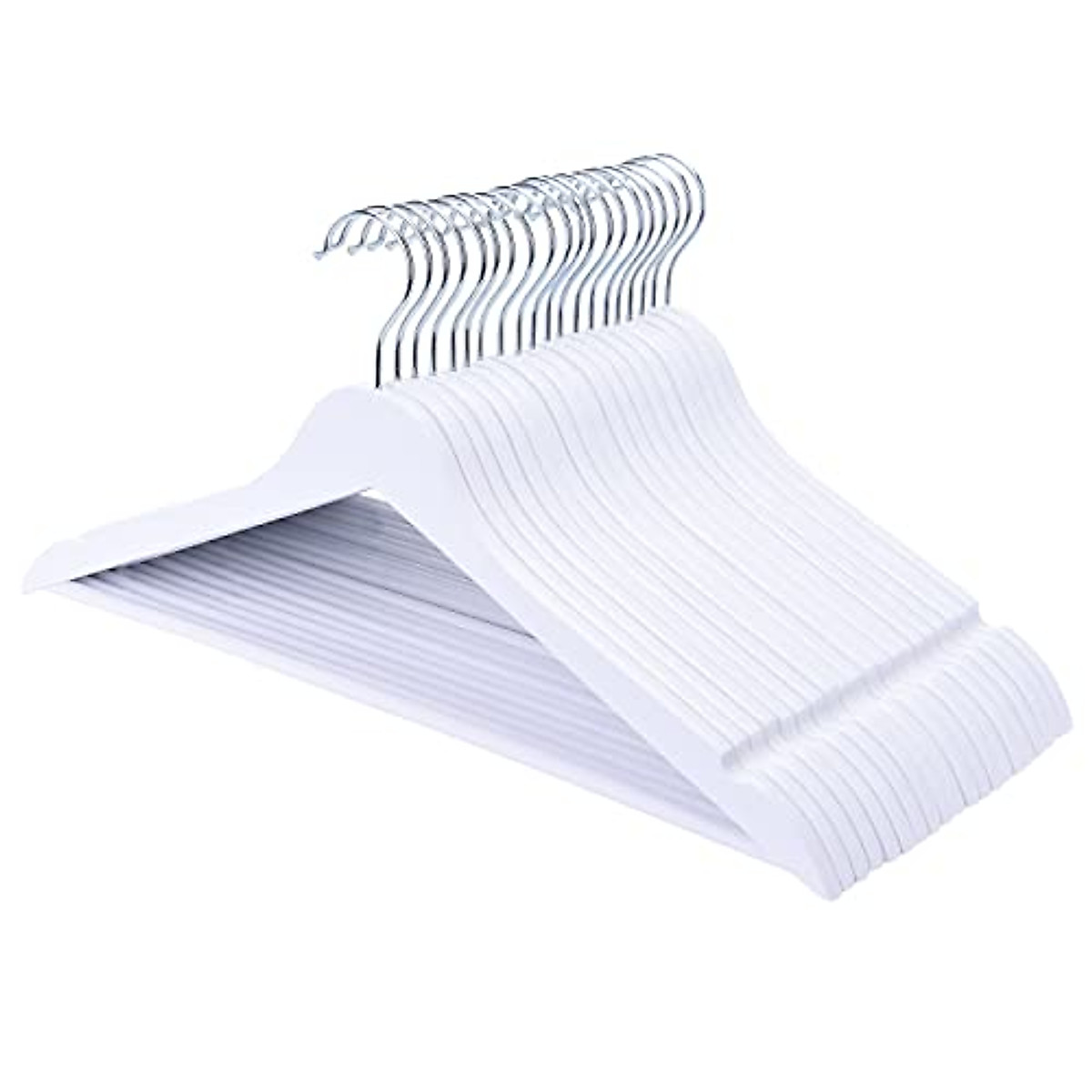 FairyHaus Wooden Hangers for Adult 30 Pack & Wooden Baby Hangers 20 Pack White