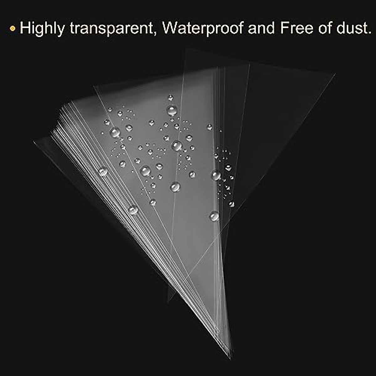 uxcell 100Pcs Clear Cello Bags, 6.3" x 11.8" Plastic Flat Cone Open-End OPP Cello Treat Bags Cello Poly Bags for Packing Cookies Candy Jewelry Gifts, Clear