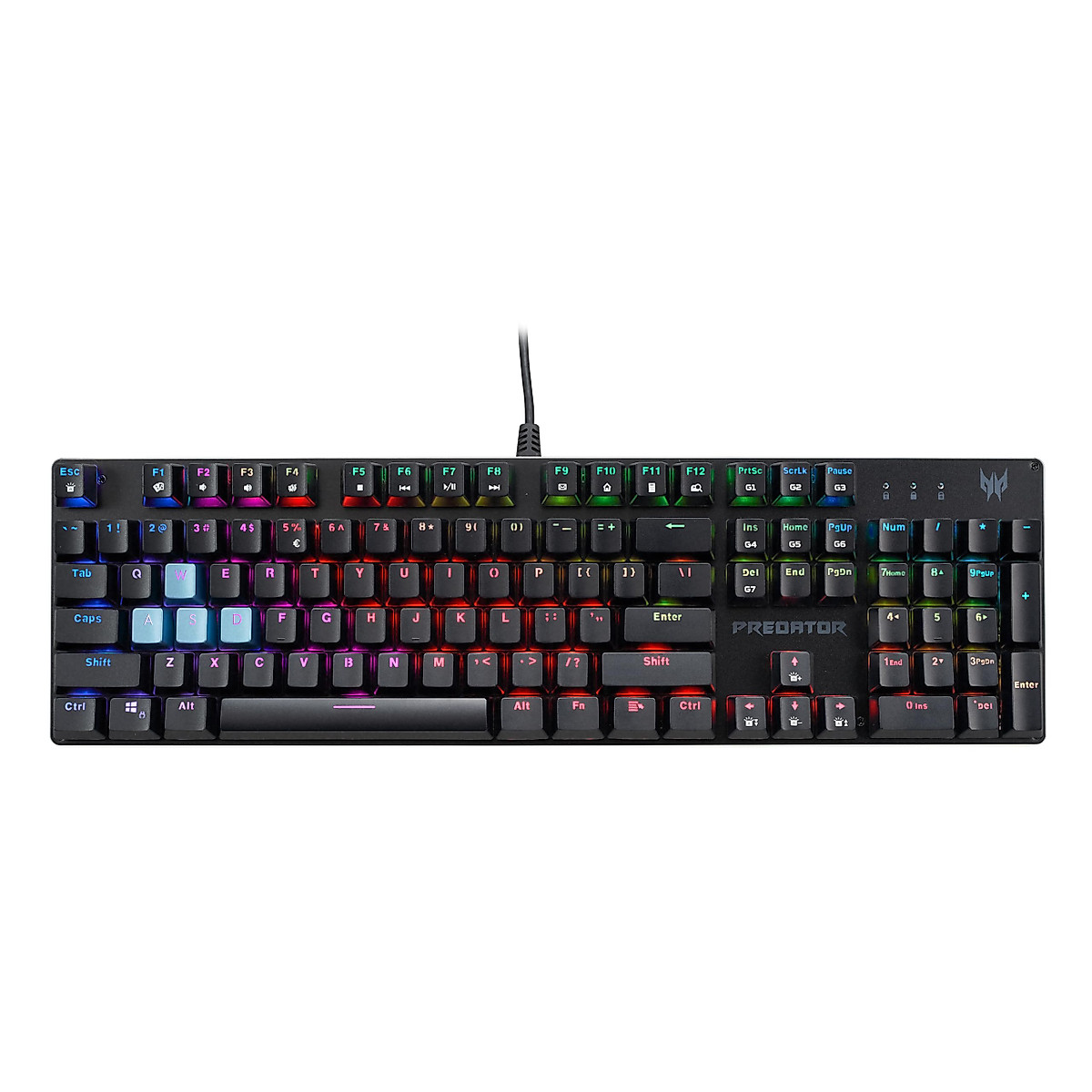 acer Predator Aethon 303 Wired Gaming Keyboard-Kailh Blue Mechanical Switches|RGB Illuminated Keyboard|12 Backlight Effects|5 Pre-Set Gaming Modes & 3 Sidelight Effects|100% Anti-Ghosting,(Pack of 1)