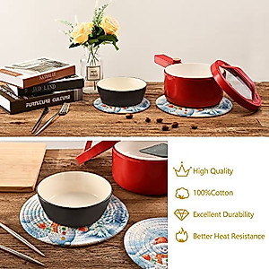 ALAZA Snowman on A Winter Landscape PotHolders Trivets Set Cotton Hot Pot Holders Set Farmhouse Coasters,Hot Pads,Hot Mats for Kitchen Counter Decorative