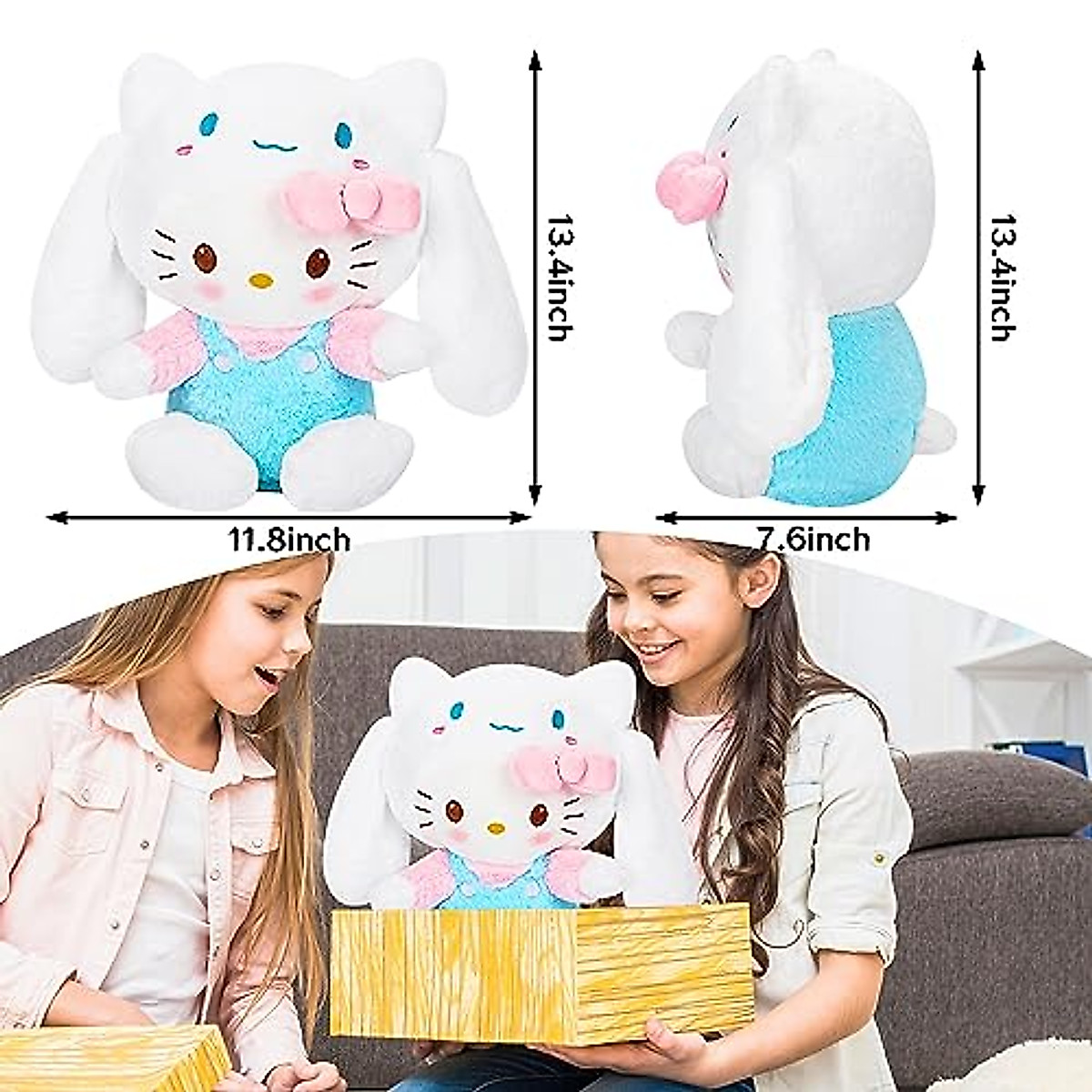 14 Inch Kitt Cinnamon Roll Plush Toys, Lovely Cartoon Soft Stuffed Animals Pillow Doll, Perfect Anime Plush Figure Toy, Birthday Party Favor Gift for Girls Boys Kids Anime Fans