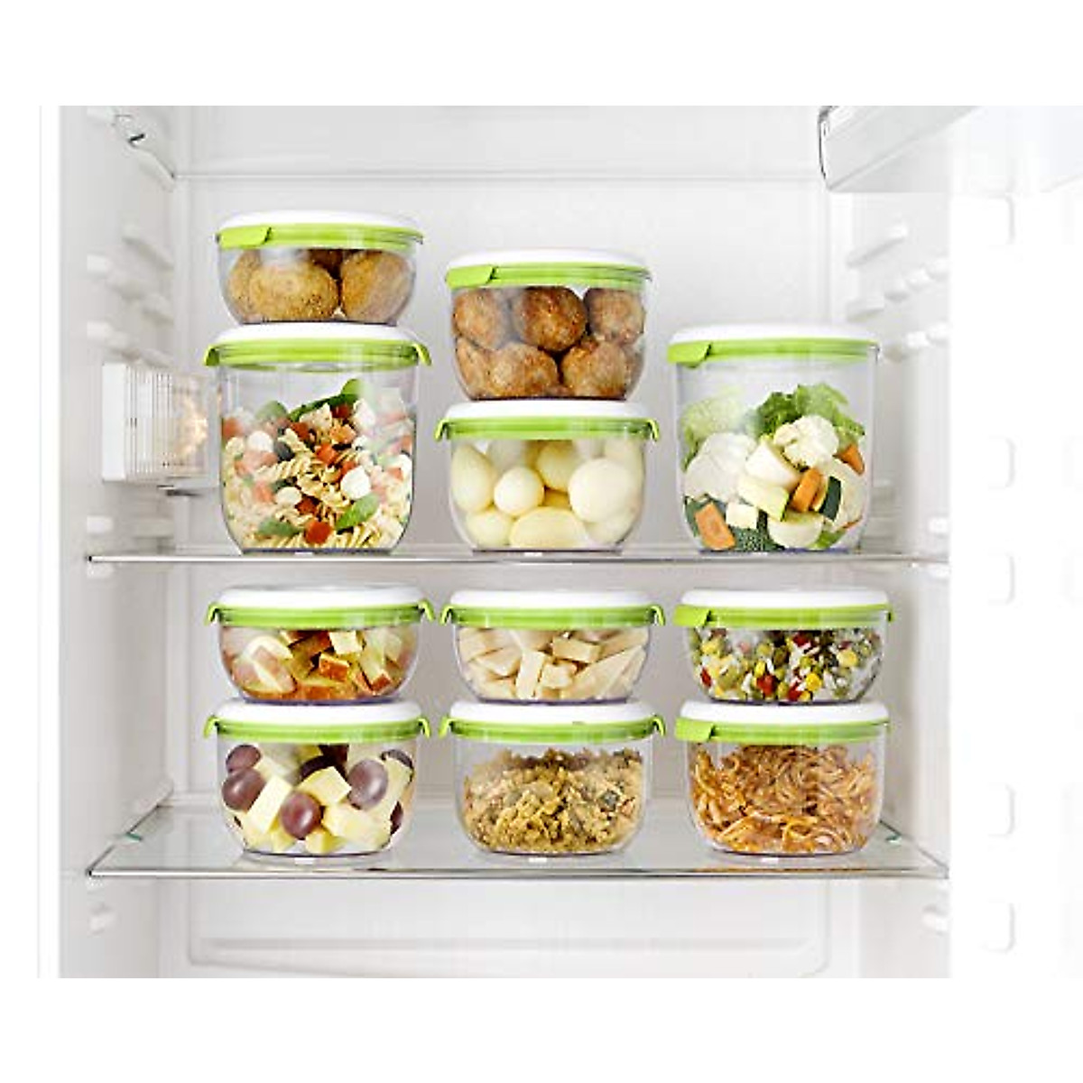 FOSA Vacuum Seal Food Storage System Reusable Large Containers, 2 pack, 45 oz size (Vacuum Pump not Included)