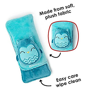 Diono Baby Owl Character Car Seat Straps & Toy, Shoulder Pads for Baby, Infant, Toddler, 2 Pack Soft Seat Belt Cushion and Stroller Harness Covers Helps Prevent Strap Irritation