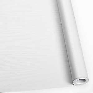 White Wood Contact Paper 35.6" X 118" Decorative Shiplap Self-Adhesive Film for Furniture Real Wood Tactile Easy to Clean Perfectly Covers The Surface Without Passing Through The Primary Colors