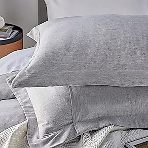CozyLux California King Comforter Set - 3 Pieces Grey Soft Luxury Cationic Dyeing Cal King Size Bedding Comforter All Season, Gray Breathable Lightweight Bed Set with 1 Comforter and 2 Pillow Shams